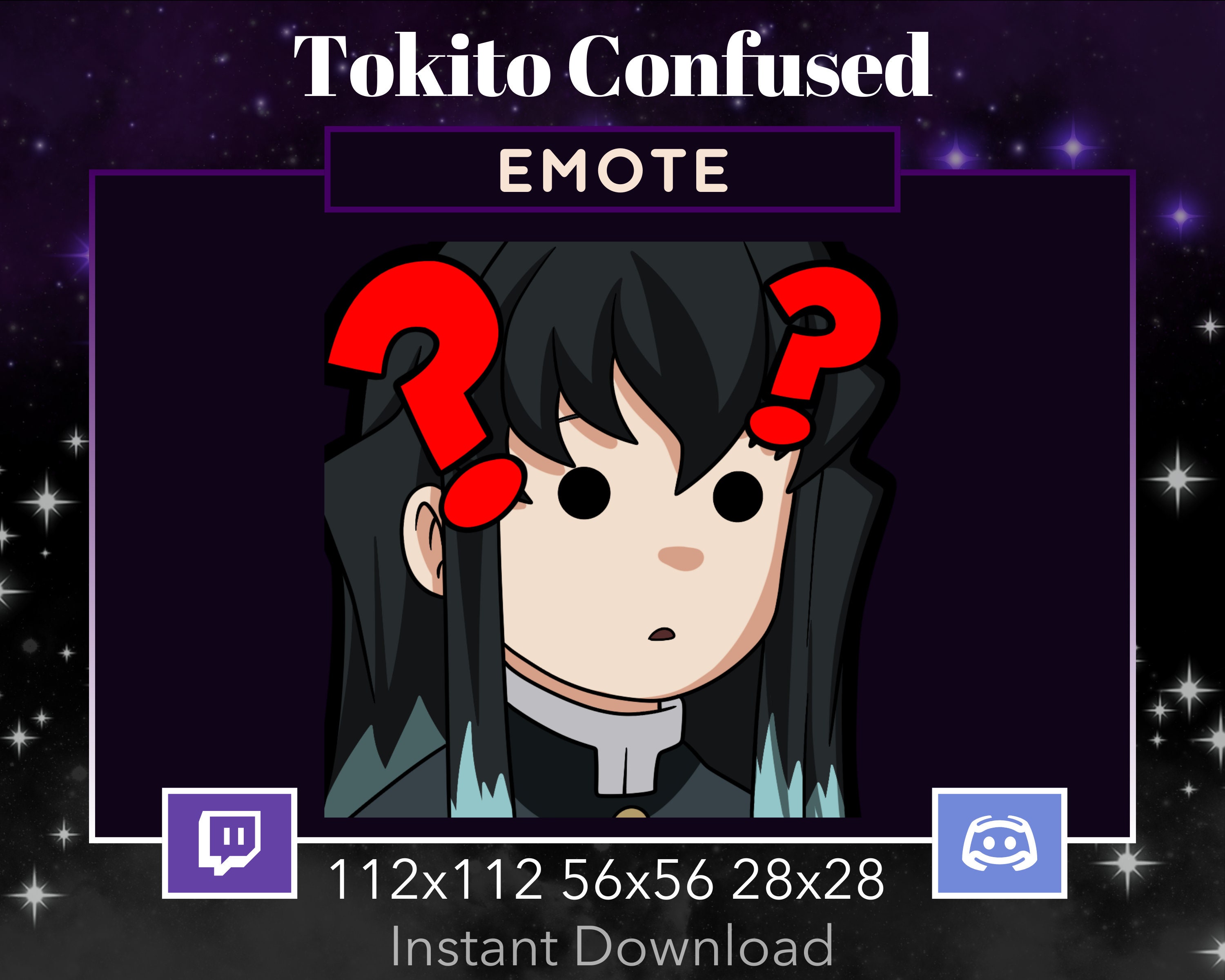 Demon Anime Tokito Stare Sick Confused Pack Bundle Emote Twitch Stream ...