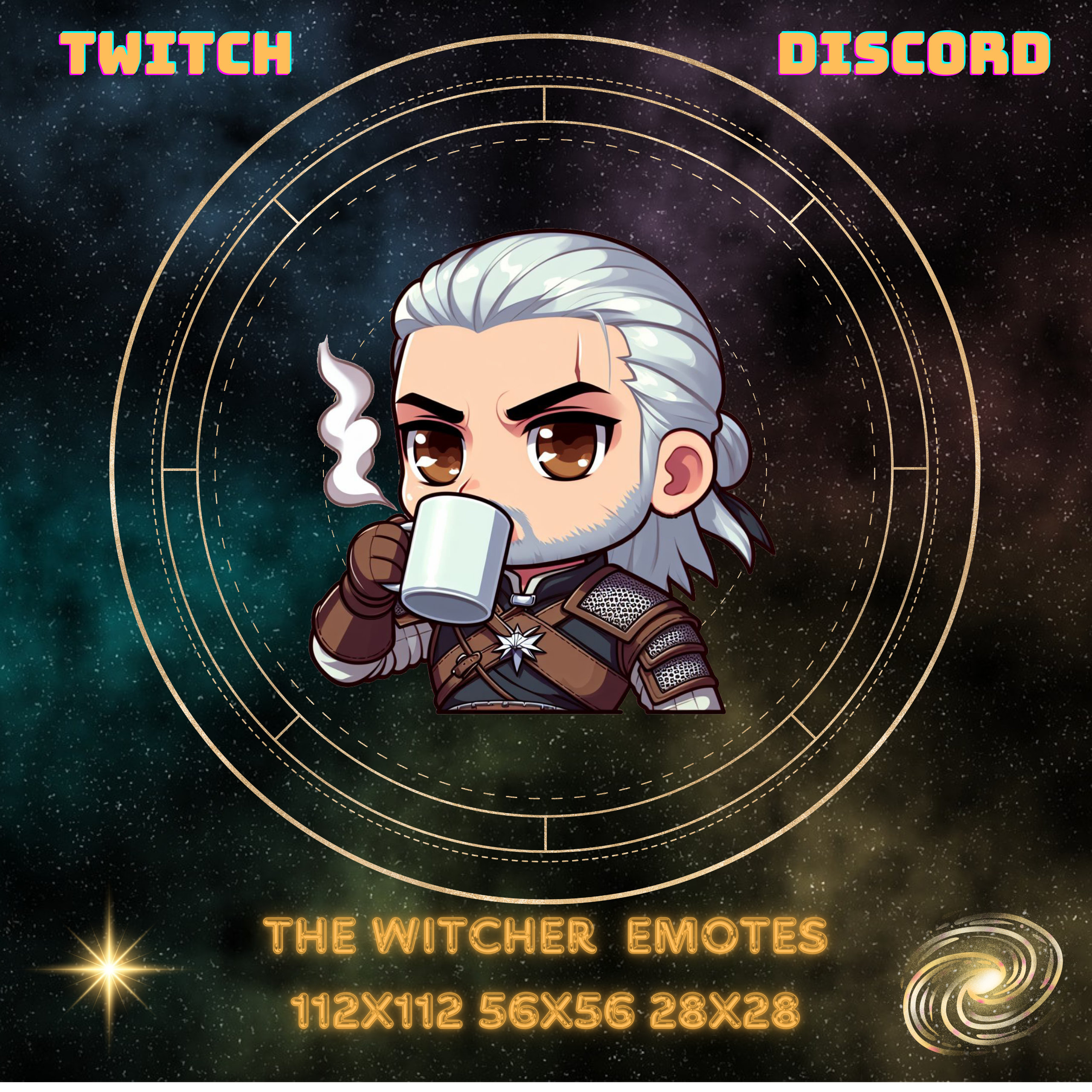 The Witcher Geralt Drinking Coffee, Tea , Hot Chocolate Emote for ...