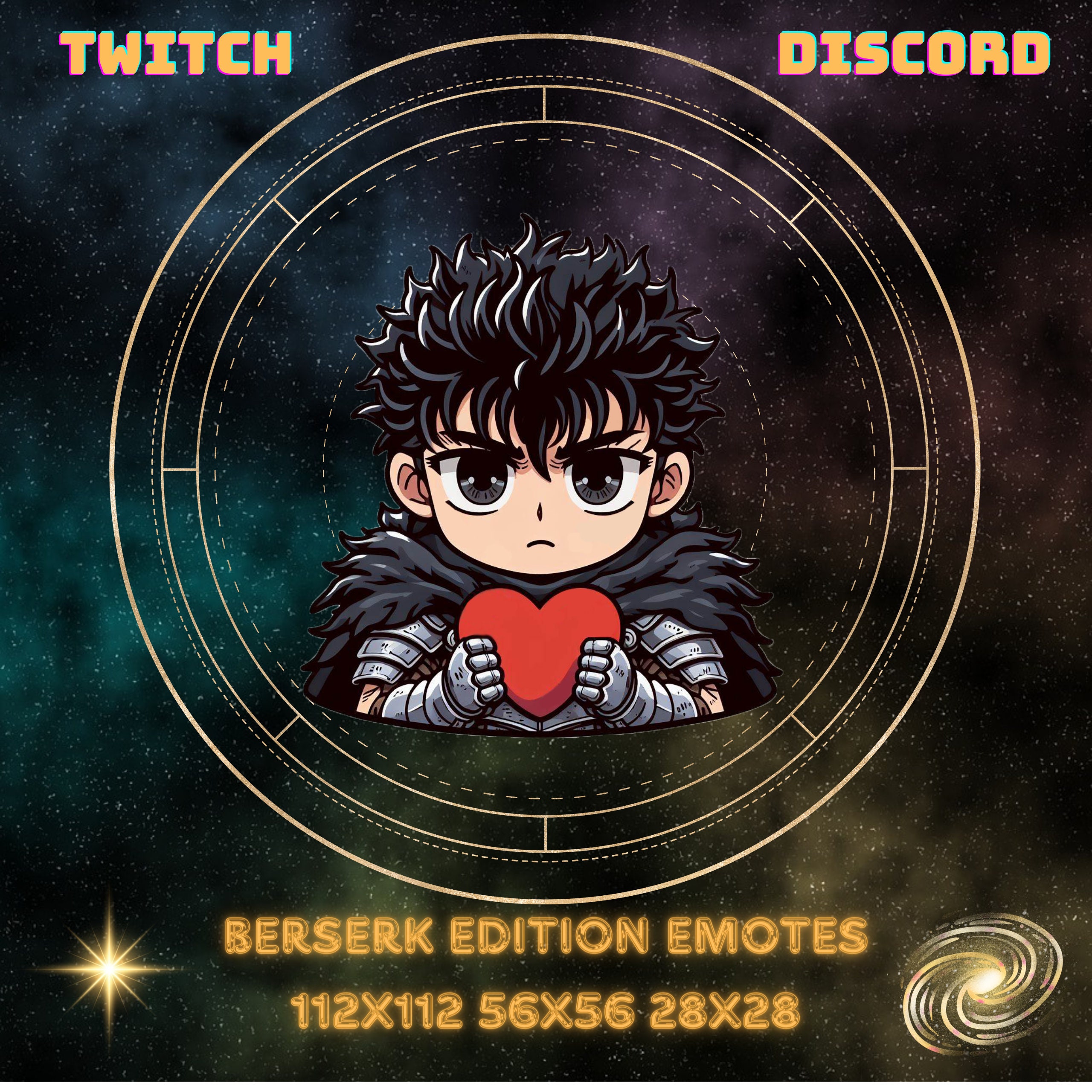 Berserk Guts Heart, Love, Loving. Manga, Anime EMOTE, EMOTES for Twitch ...
