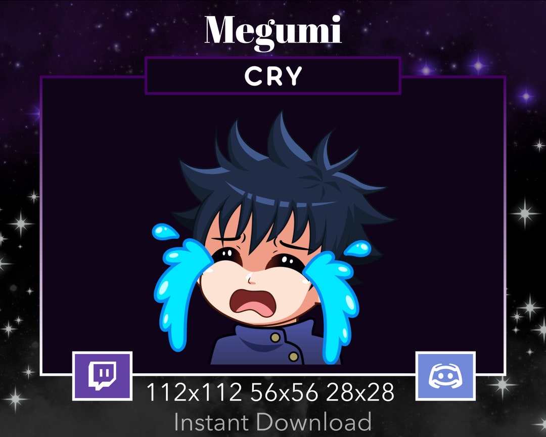 Jujutsu Kaisen Megumi Cry. Emote, Twitch, Discord, Stream, Printable ...