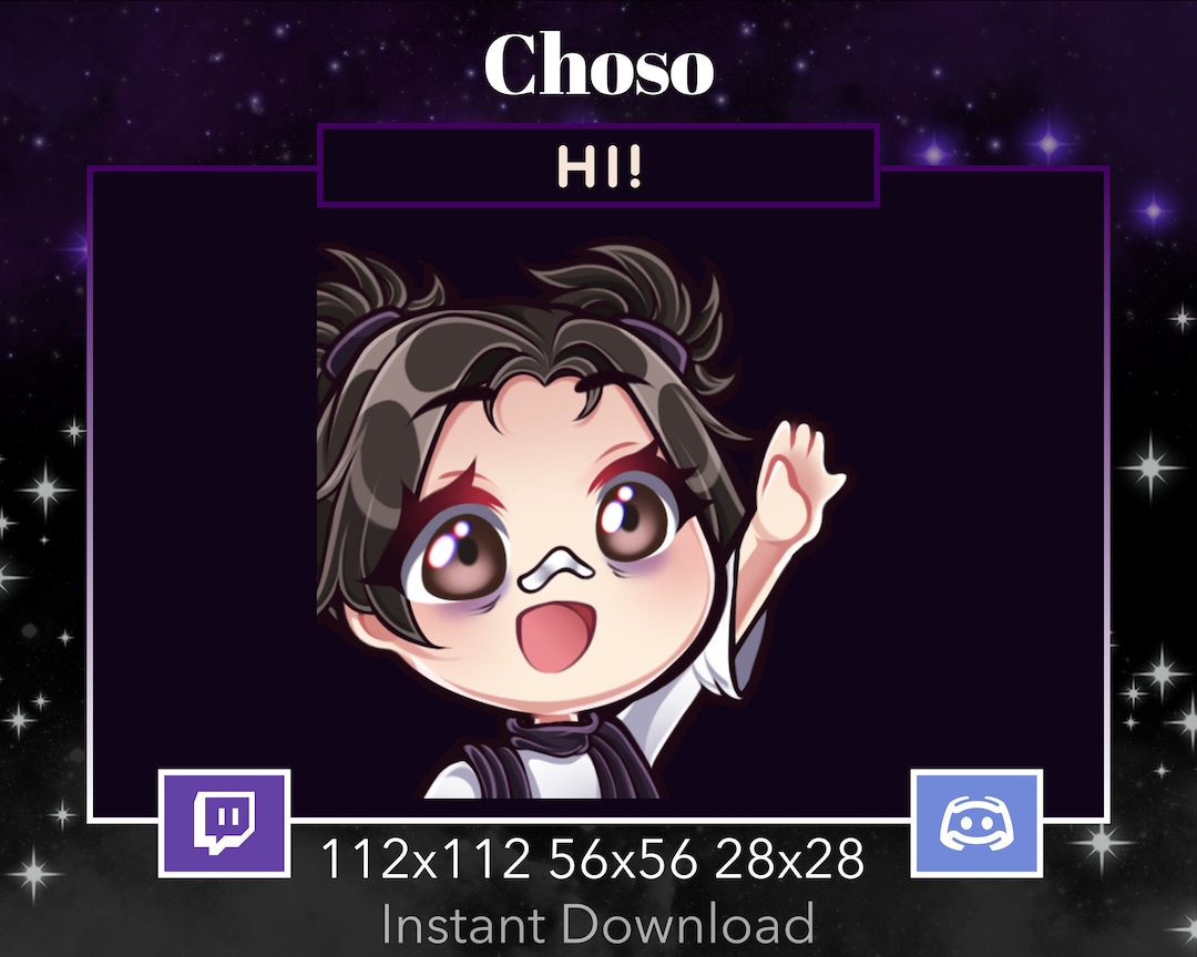 Choso Jujutsu Kaisen Hi, Wave Emote, Twitch, Discord, Stream, Kawaii ...