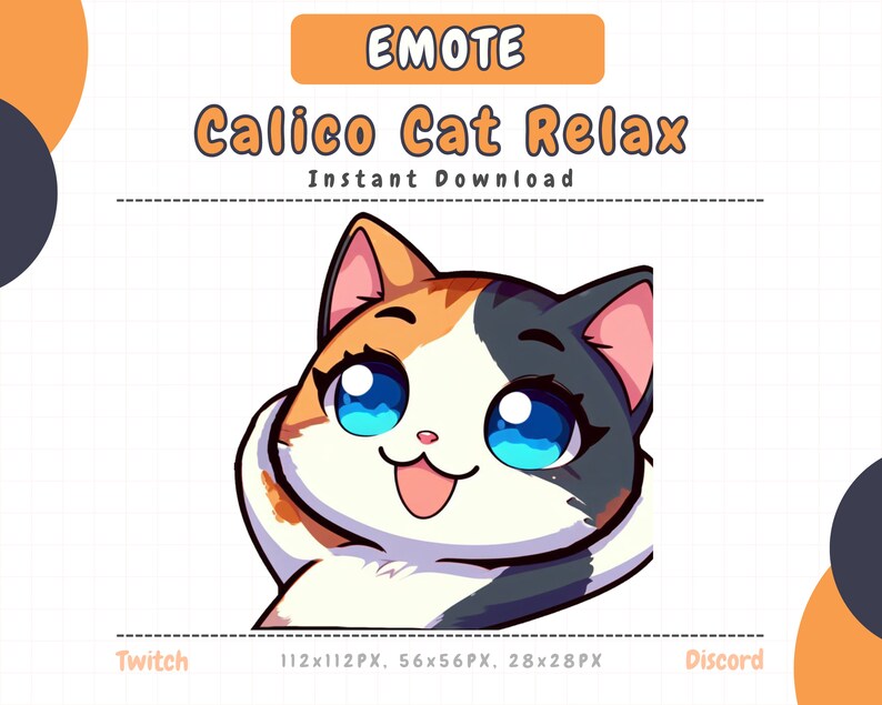 Calico Cat Chill, Relax. Emote, Animal, Twitch, Discord, Youtube ...