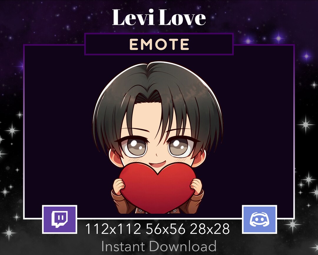 Attack on Titan Levi Holding a Heart, Love . EMOTE, Twitch, Discord ...