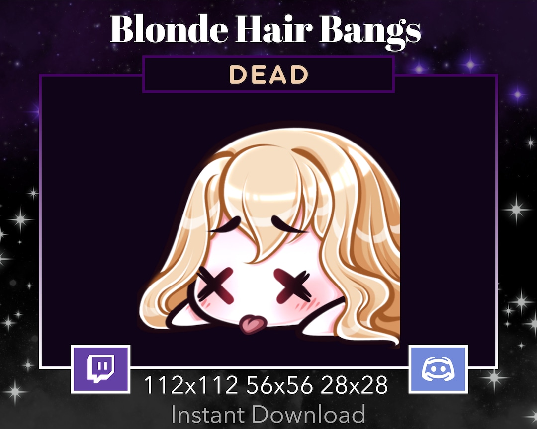 Chibi Girl Dead Emote, Twitch, Stream, Discord, Blonde Hair, Blue Eyes ...