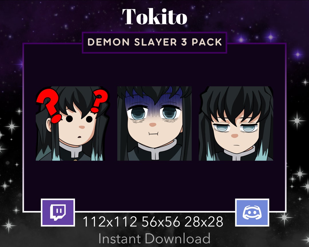 Demon Anime Tokito Stare Sick Confused Pack Bundle Emote Twitch Stream ...