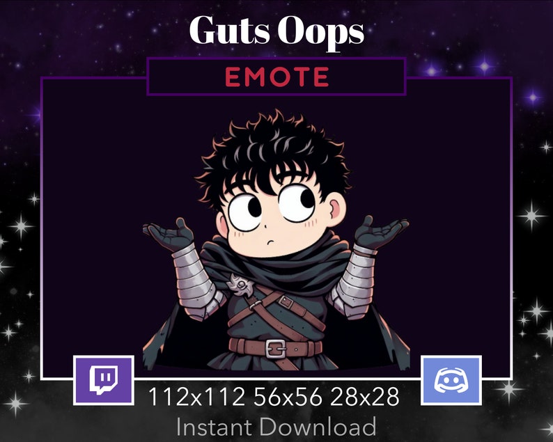 Berserk Guts Oops, Woopsie, Woops, Oopsie. Manga, Anime EMOTE, EMOTES ...
