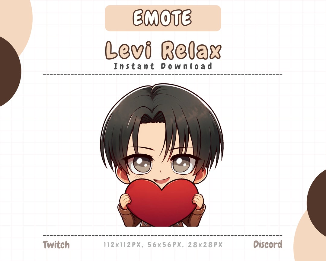 Attack on Titan Levi Holding a Heart, Love . EMOTE, Twitch, Discord ...