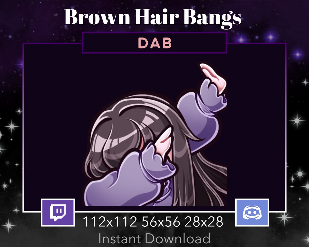Chibi Girl Dab Emote, Twitch, Discord, Stream, Brown Hair, Brown Eyes ...