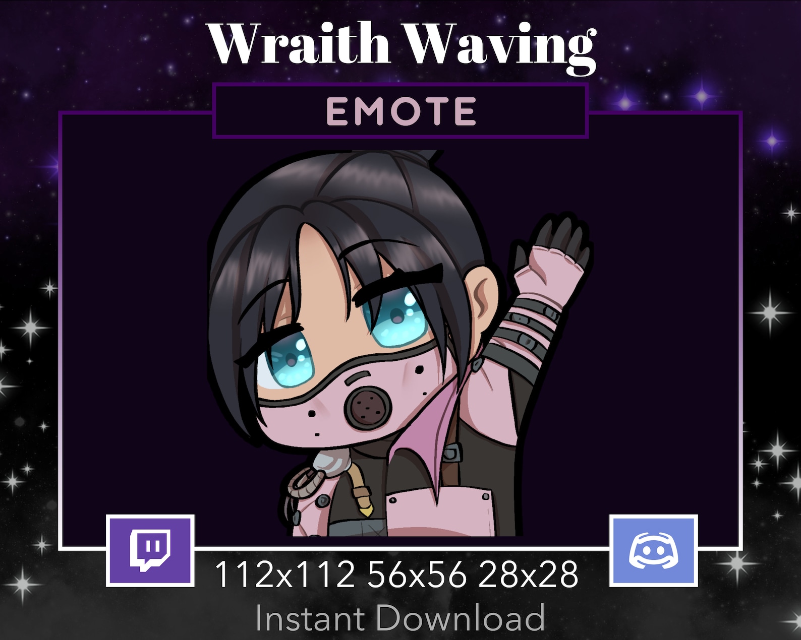 Apex Legends Emote Wraith Void Specialist Hi, Hey, Waving. Emote Twitch ...