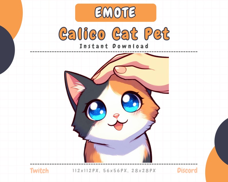 Calico Cat , Pet, Head Pat. Emote, Animal, Twitch, Discord, Youtube ...