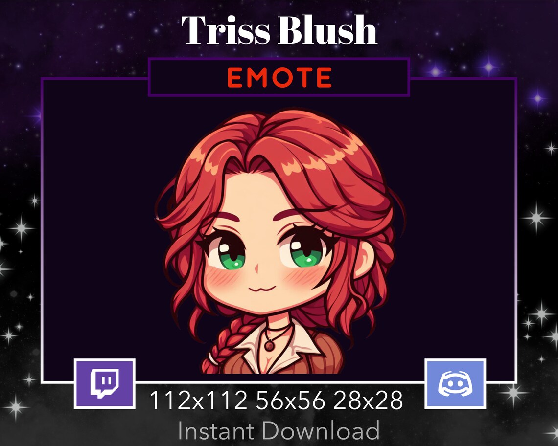 The Witcher Triss Blushing, Blush, UWU. Emote, Twitch, Discord, Youtube ...