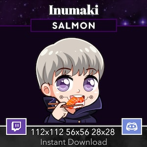 Jujutsu Kaisen Inumaki Eating Salmon Sushi . Emote, Twitch, Discord ...