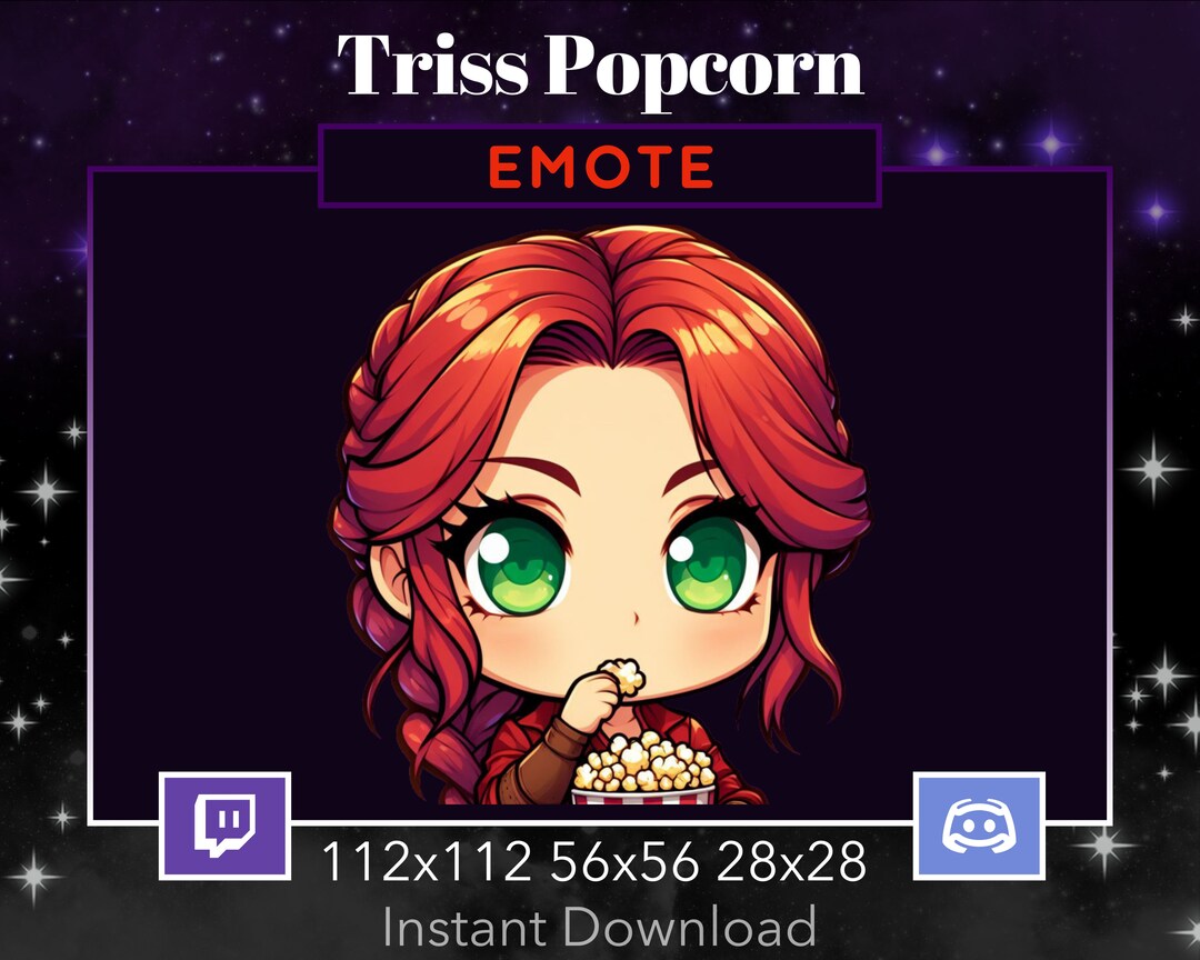The Witcher Triss Eat, Eating Popcorn. Emote, Twitch, Discord, Youtube ...