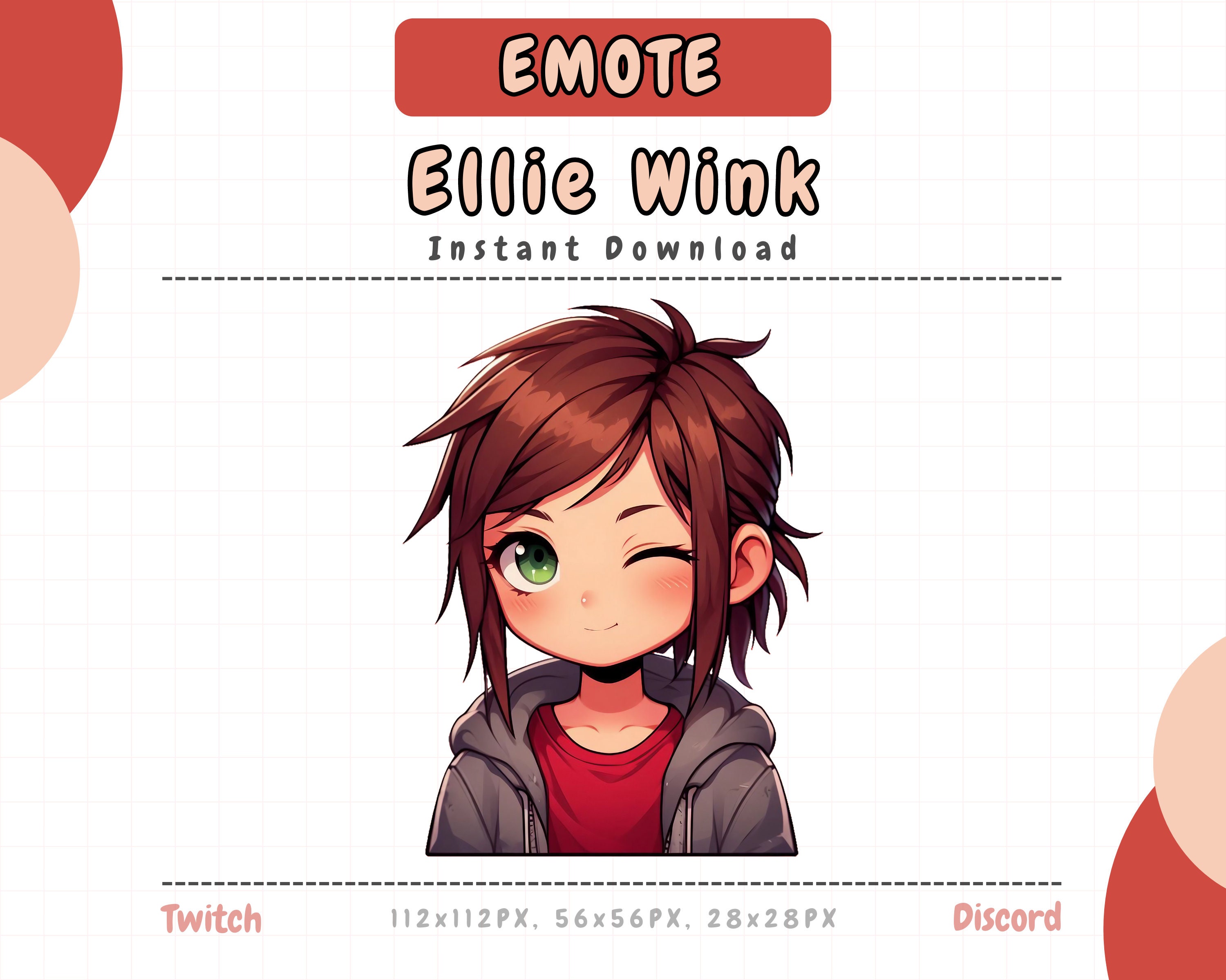 The Last of Us Ellie Wink, Flirty . EMOTE, Twitch, Discord, Youtube ...