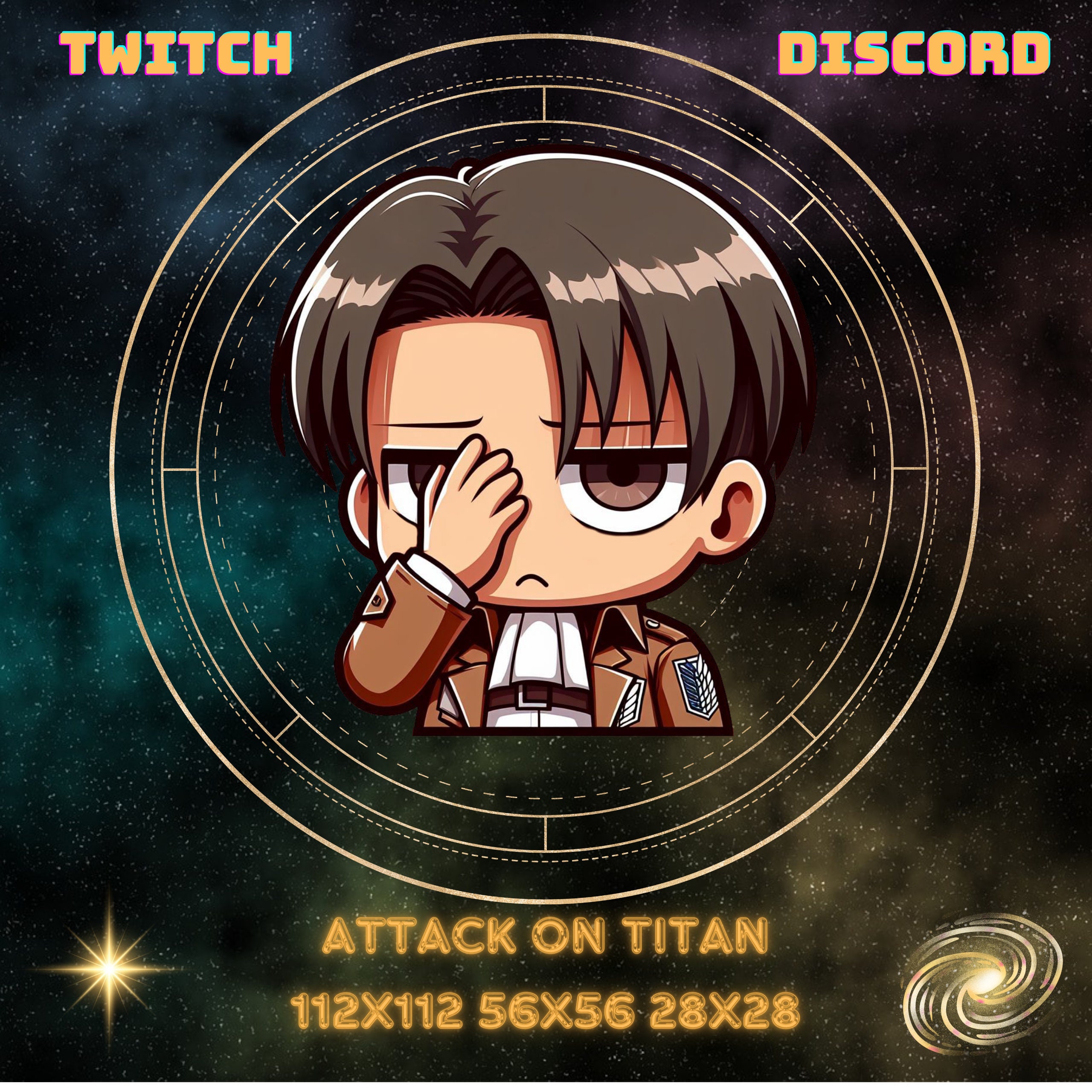 Attack on Titan Levi Facepalm, Disappointed . EMOTE, Twitch, Discord ...
