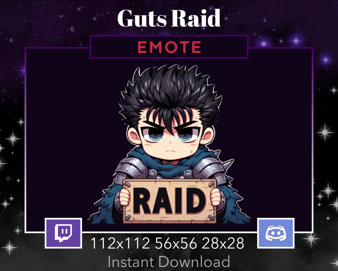 Berserk Guts Raid, Thank You, Ty. Manga, Anime EMOTE, EMOTES for Twitch ...