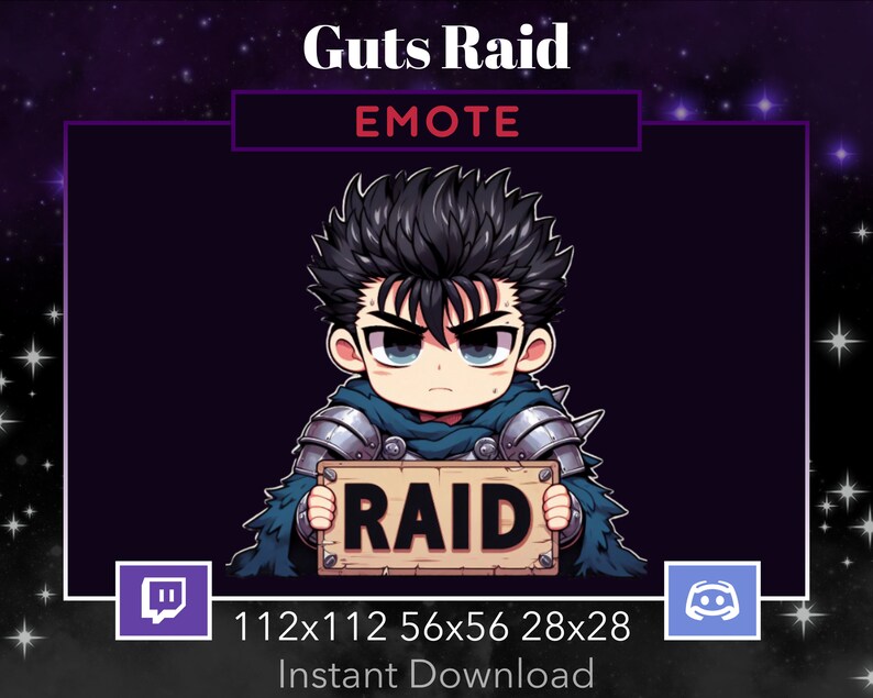 Berserk Guts Raid, Thank You, Ty. Manga, Anime EMOTE, EMOTES for Twitch ...
