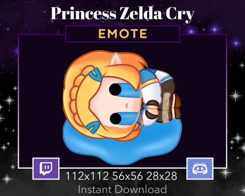 Princess Zelda Tears of the Kingdom Cry, Sad Emote, Twitch, Discord ...