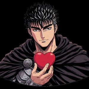 Berserk Guts Holding a Heart, Emote for Twitch/discord/youtube/kik ...