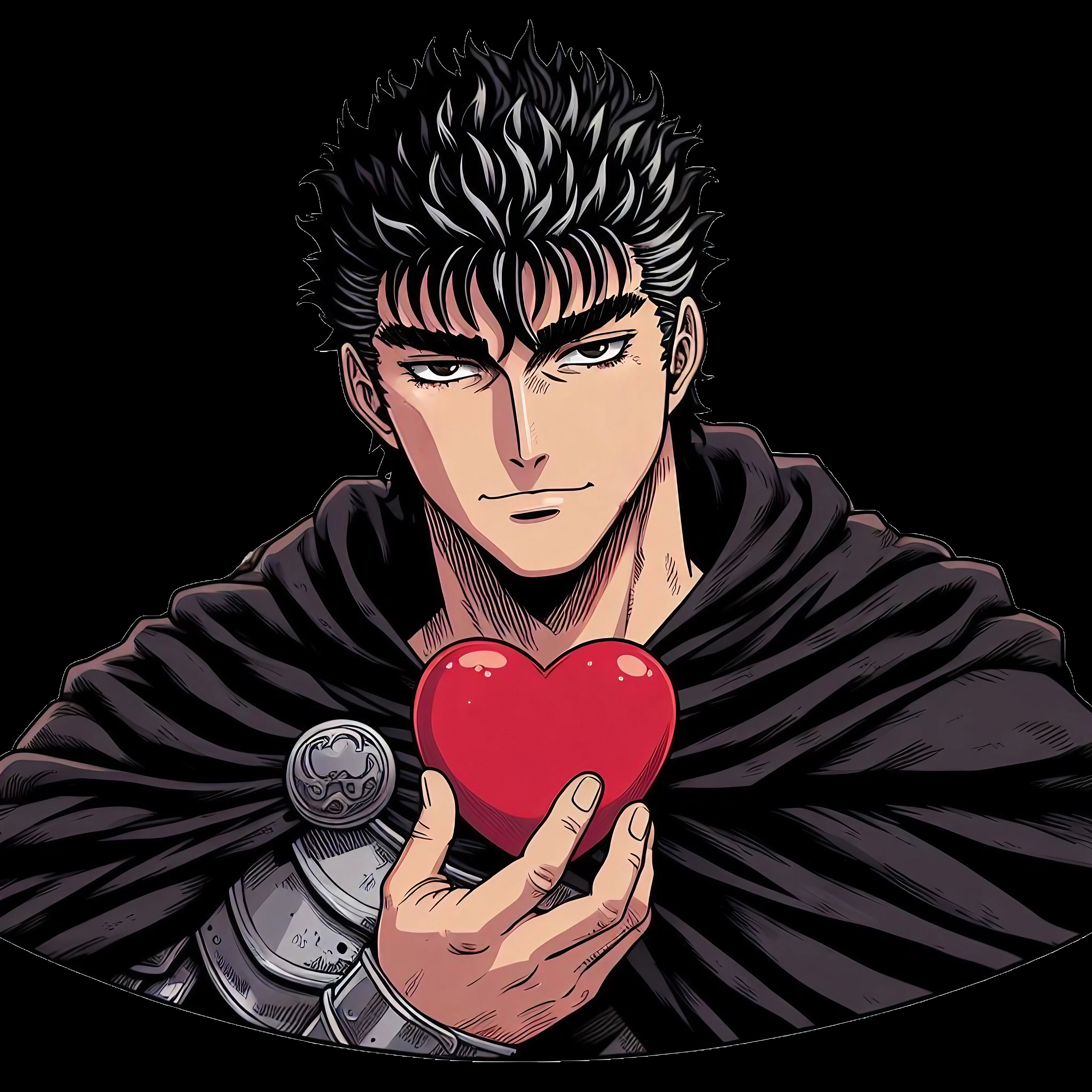 Berserk Guts Holding a Heart, Emote for Twitch/discord/youtube/kik ...
