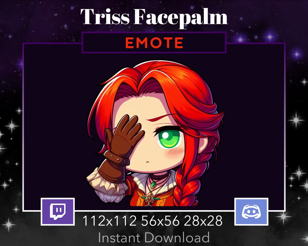 The Witcher Triss Facepalm , Dissappointed. EMOTE, EMOTES for Twitch ...