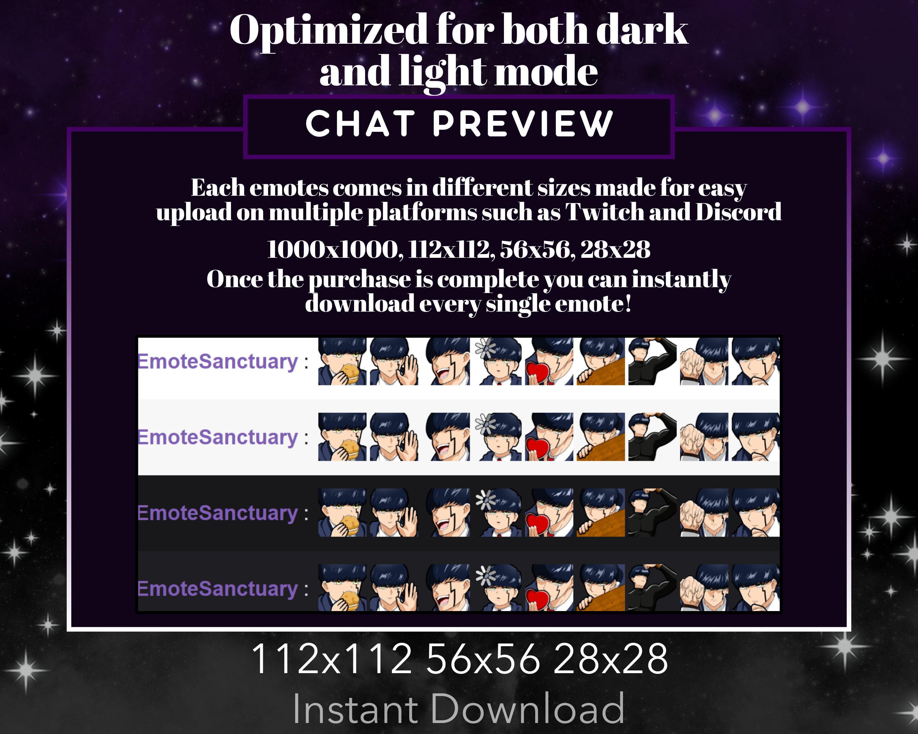 Mash Anime 9 Pack Emote 12 Pack, Bundle for Twitch, Discord. Anime ...