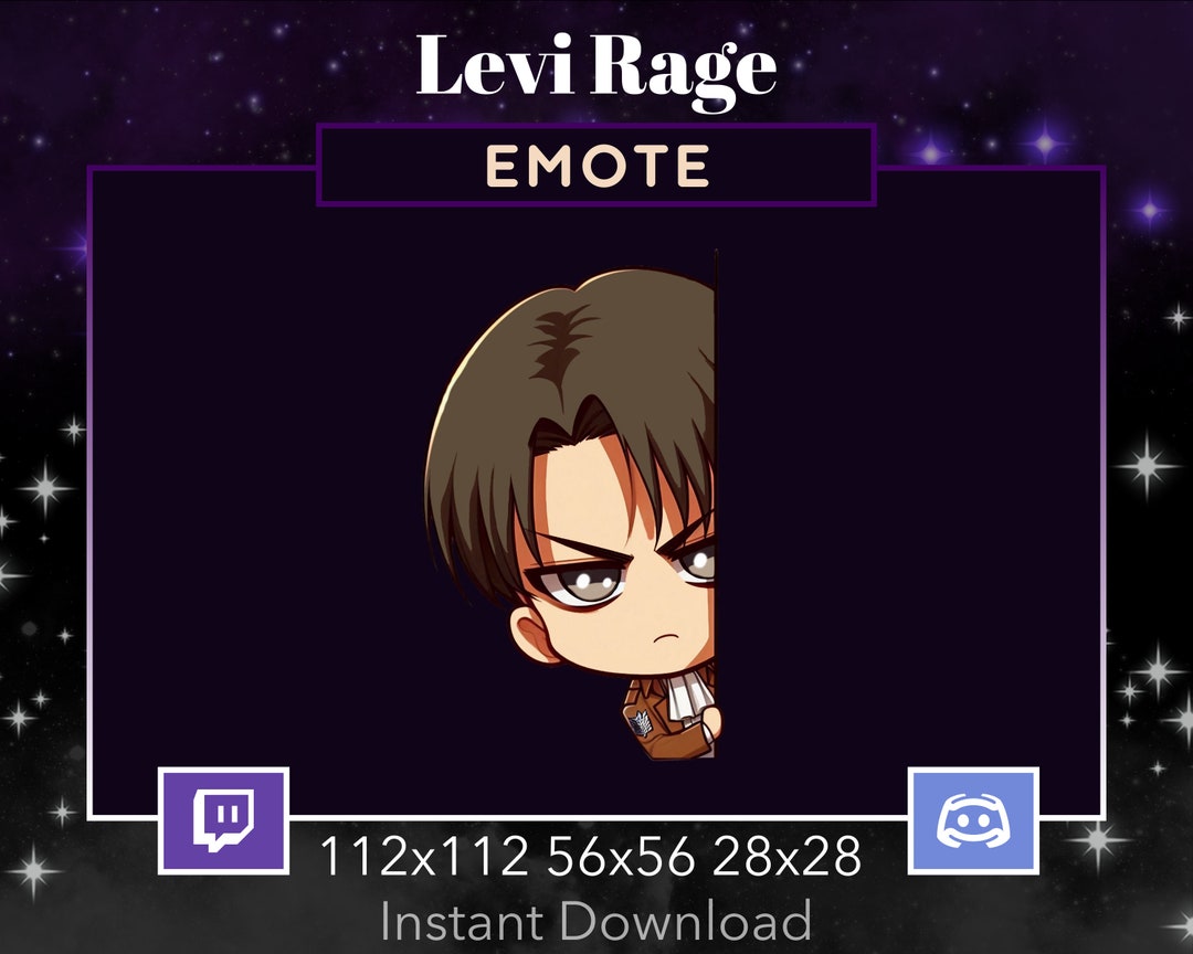 Attack on Titan Levi Lurk, Hiding. EMOTE, Twitch, Discord, Youtube ...