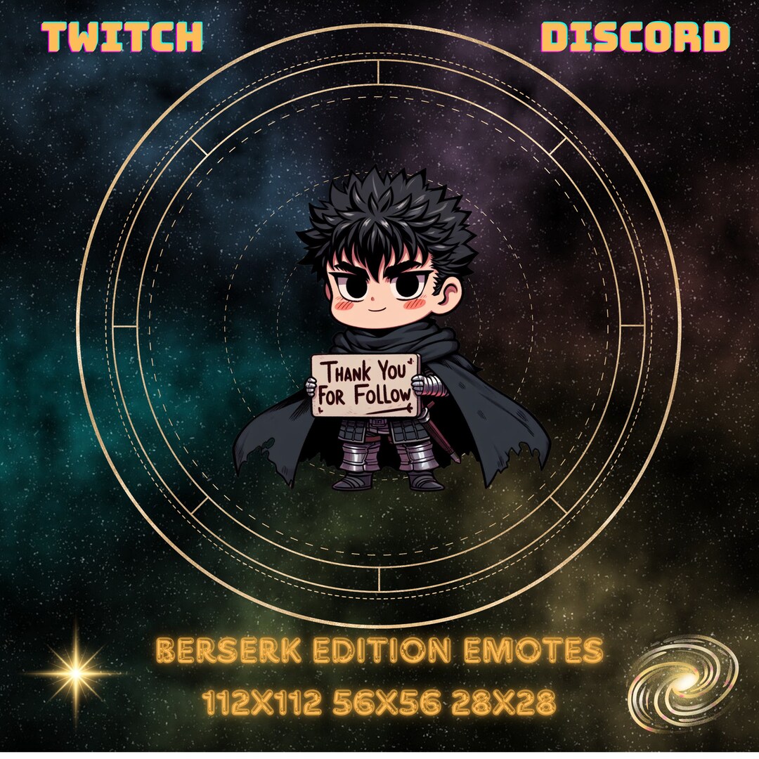 Berserk Guts Follow, Emote for Twitch/discord/youtube/kik/whatsapp or ...