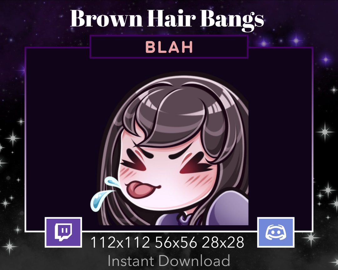 Chibi Girl Blah Loser Emote, Twitch, Discord, Stream, Brown Hair, Brown ...