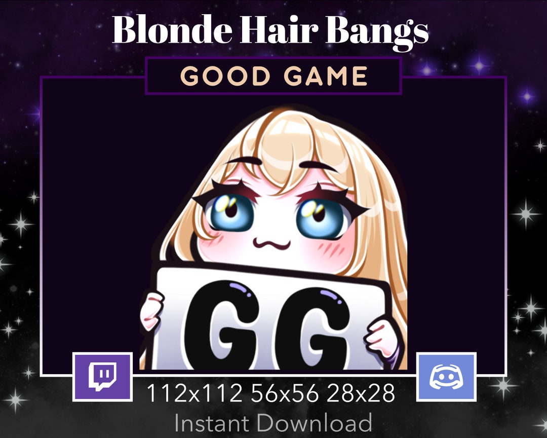 Chibi Girl Good Game, Gg Emote, Twitch, Stream, Discord, Blonde Hair ...