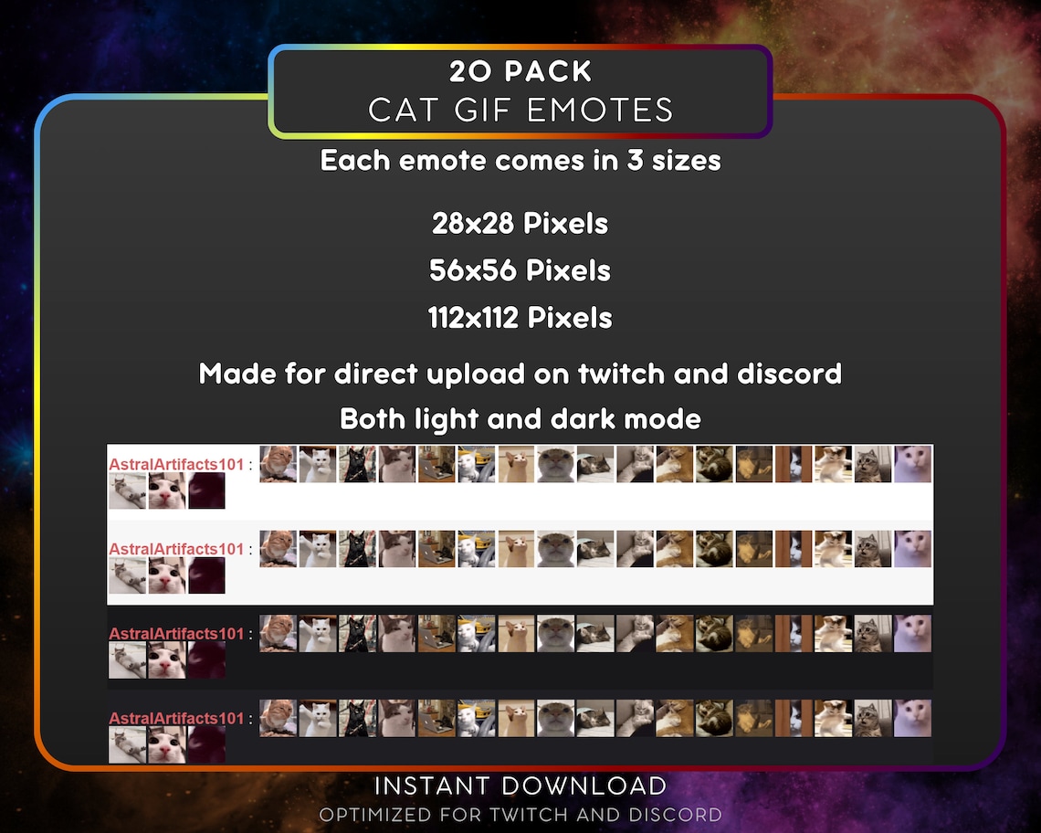 Cat Meme Animated 20 Pack 1, Bundle. Emote, Twitch, Discord, Stream ...