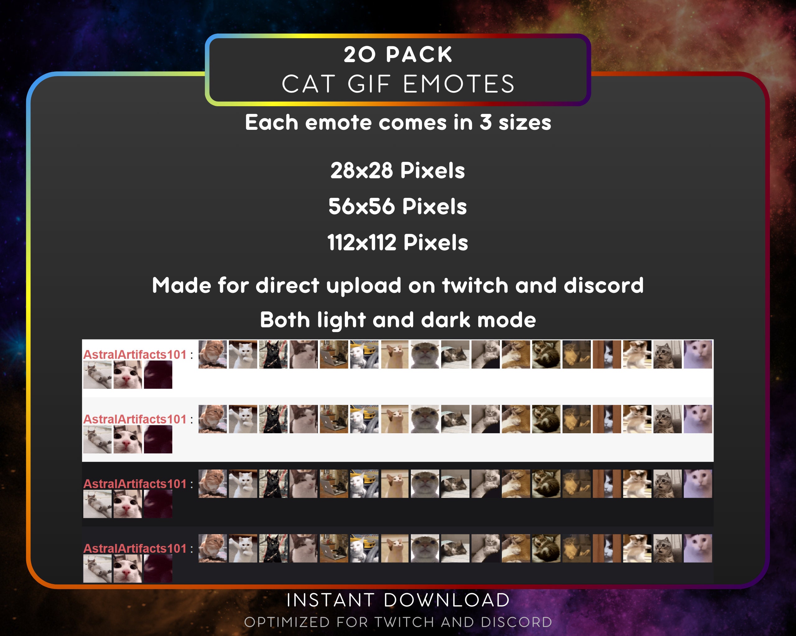 Cat Meme Animated 20 Pack 1, Bundle. Emote, Twitch, Discord, Stream ...