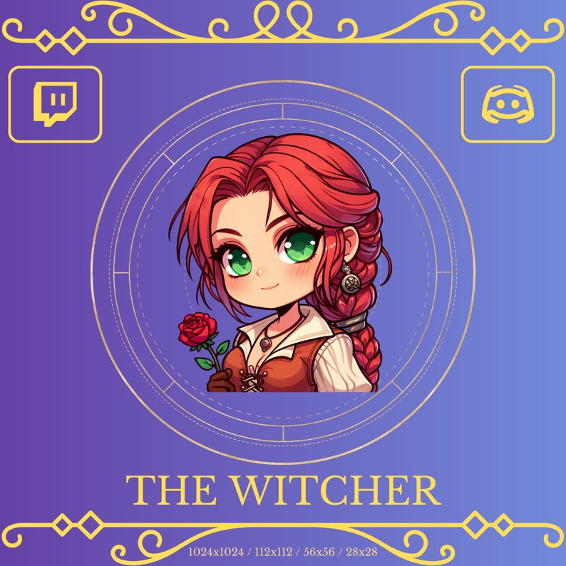 The Witcher Triss Rose, Flirty, Flower. Emote, Twitch, Discord, Youtube ...