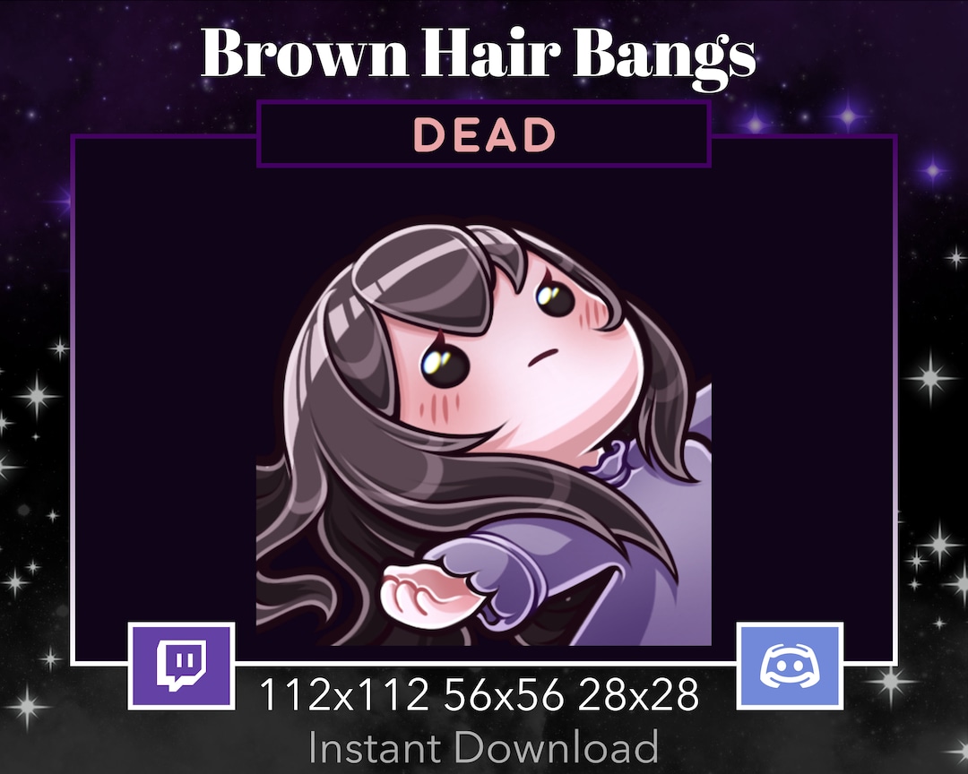 Chibi Girl Dead Emote, Twitch, Discord, Stream, Brown Hair, Brown Eyes ...