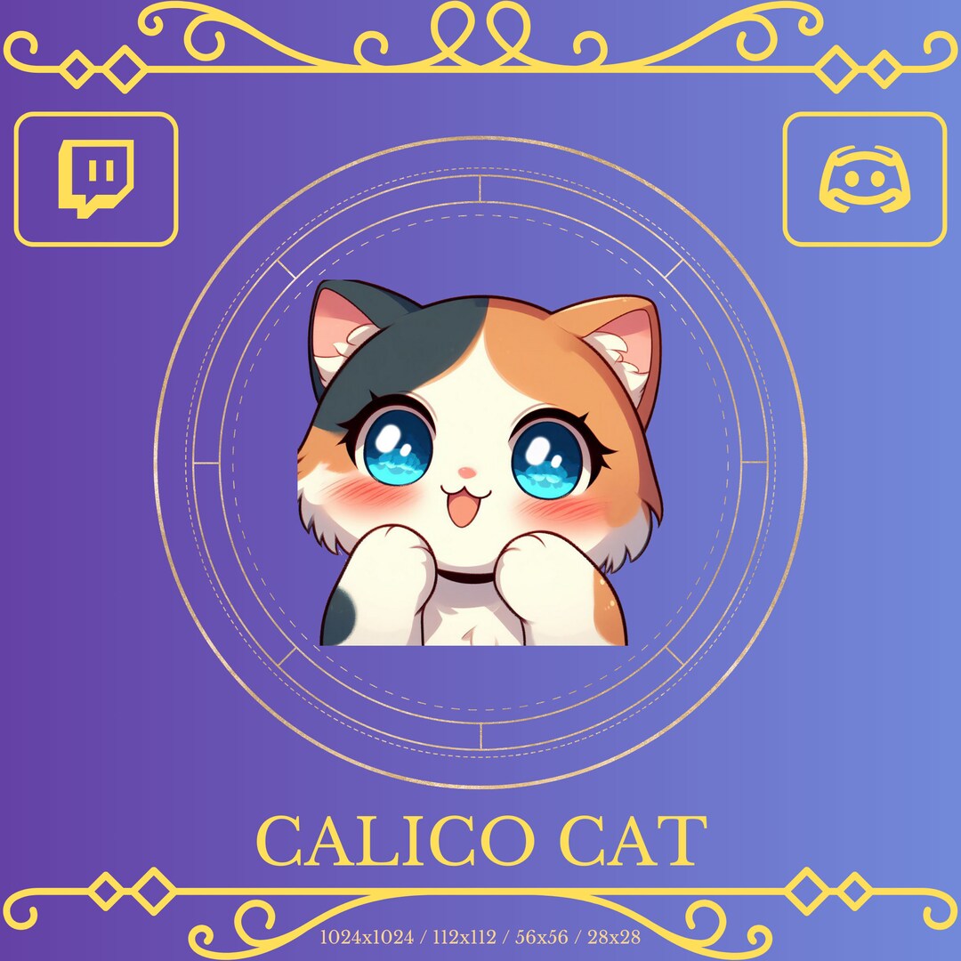 Calico Cat Blush, UWU. Emote, Animal, Twitch, Discord, Youtube, Stream ...