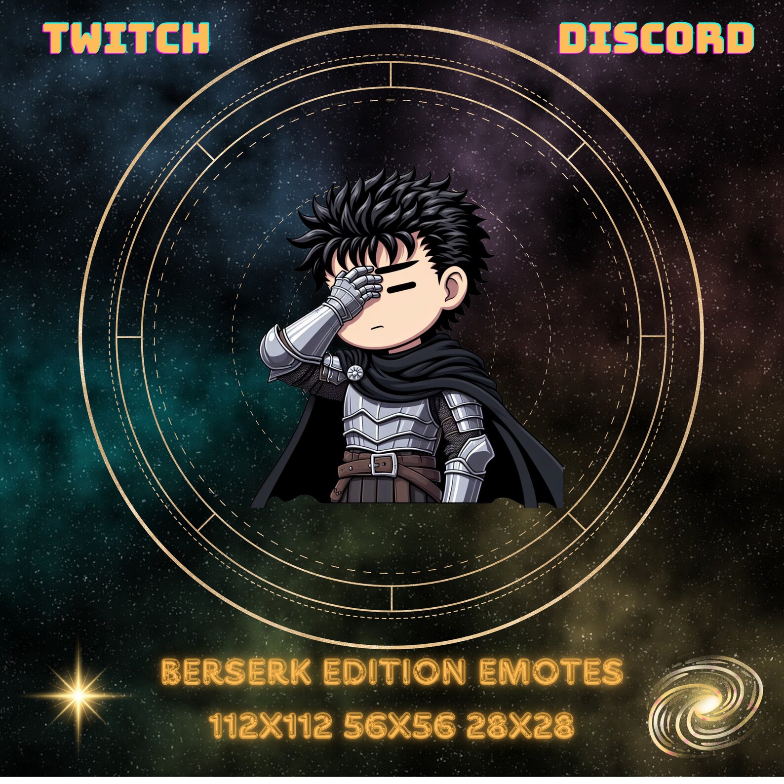 Berserk Guts Facepalm, Fail. Manga, Anime EMOTE, EMOTES for Twitch ...