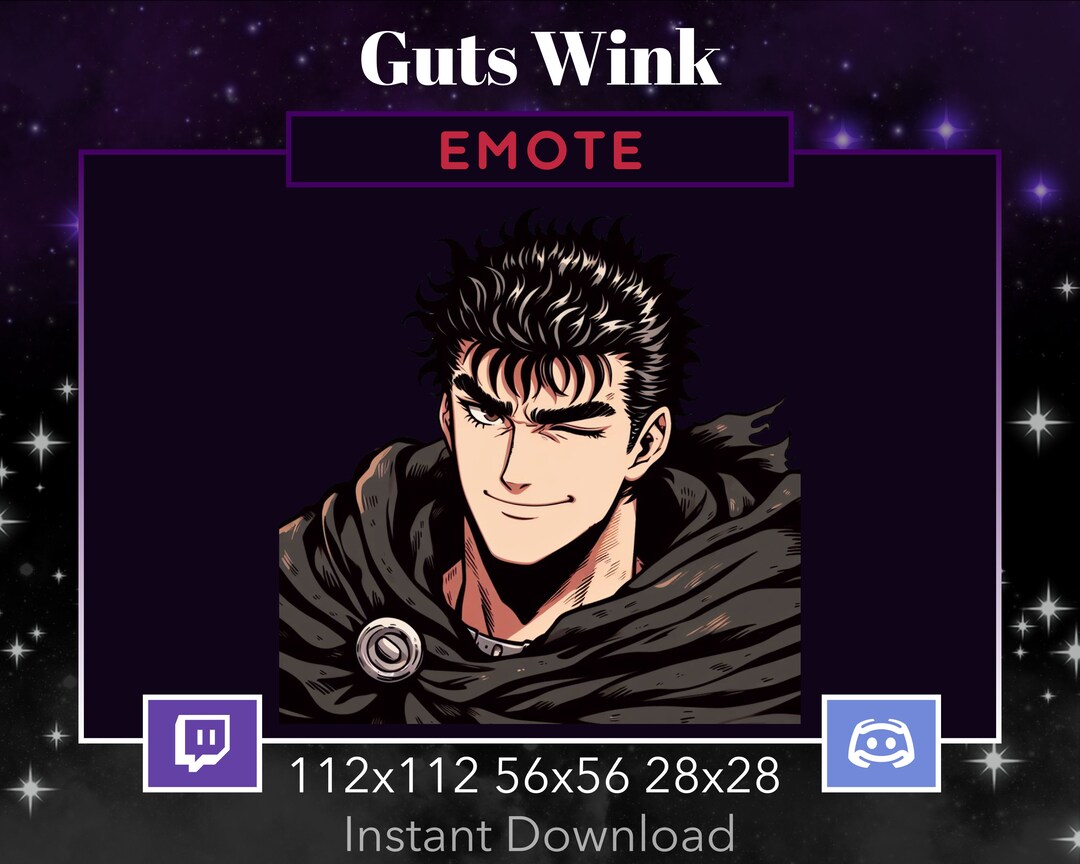 Berserk Guts Wink, Winking, Flirty, Flirt. Manga, Anime EMOTE, EMOTES ...
