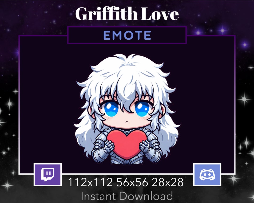 Berserk Griffith Heart, Love, Loving. Manga, Anime, Emote, Twitch ...