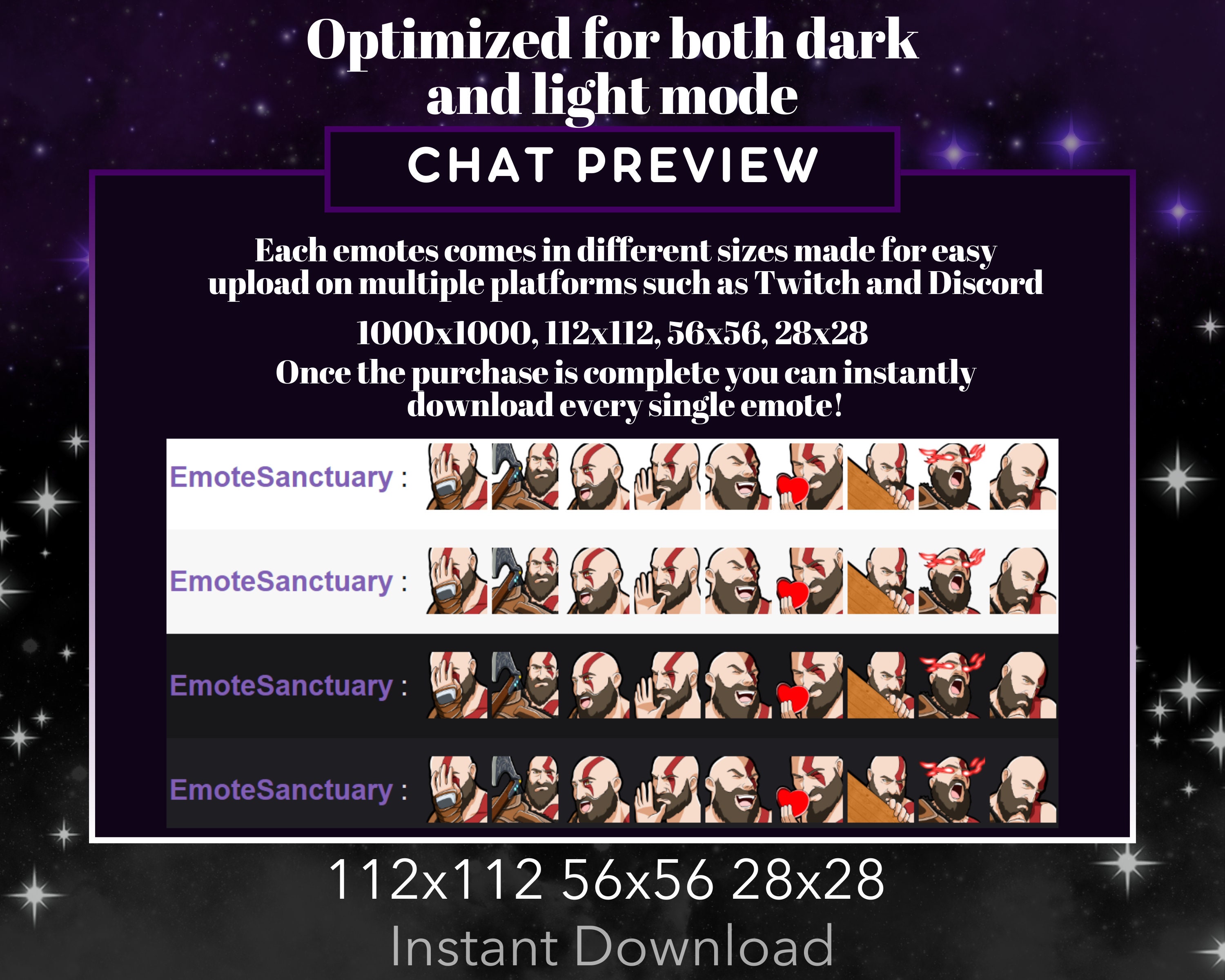 God of War Kratos Emote 9 Pack, Bundle for Twitch, Discord. Rage Think ...