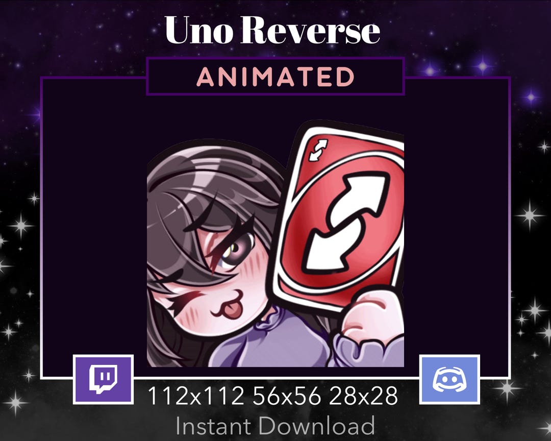 Uno Reverse Animated Girl Emote Gif, Twitch, Discord, Stream, Brown ...
