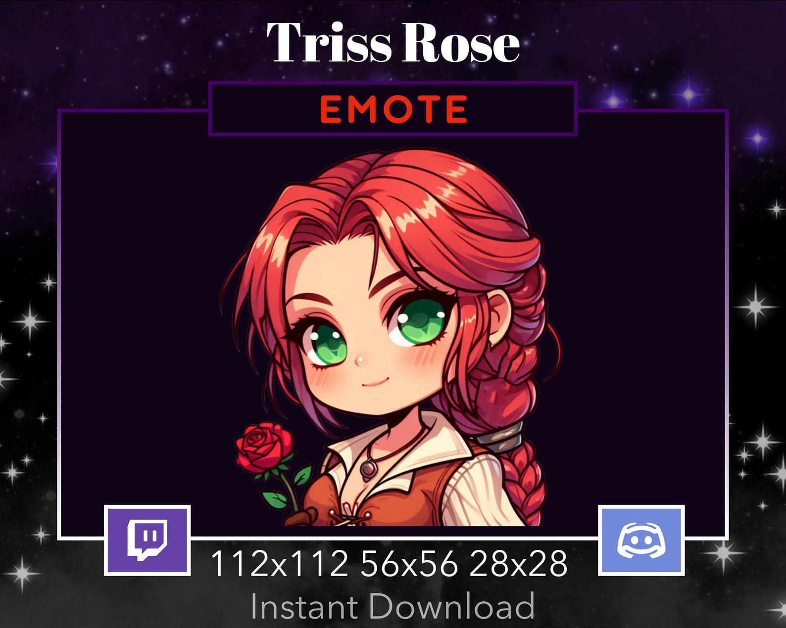 The Witcher Triss Rose, Flirty, Flower. Emote, Twitch, Discord, Youtube ...