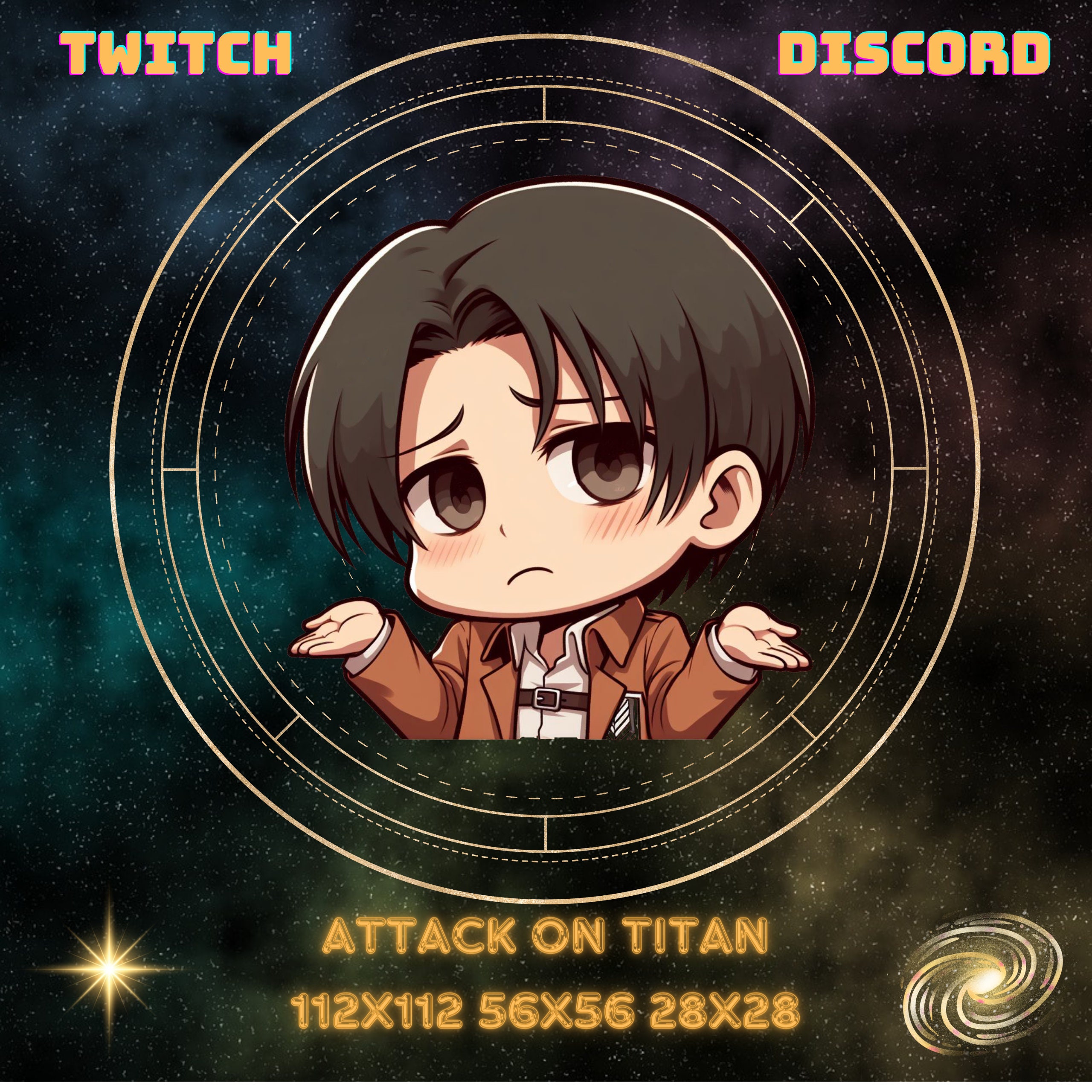Attack on Titan Levi Oops, Woops . EMOTE, Twitch, Discord, Youtube ...