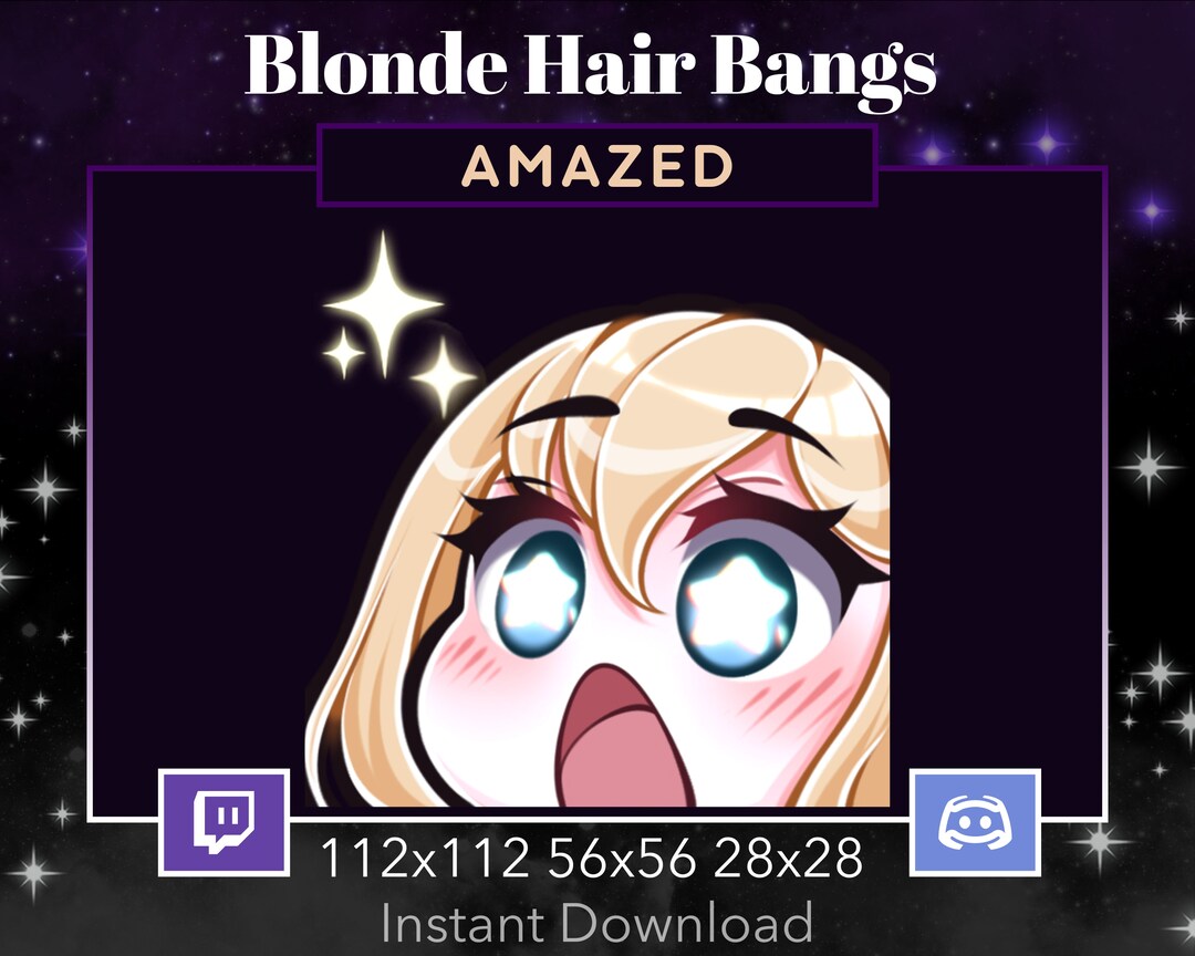 Chibi Girl Amazed, Wow Emote, Twitch, Discord, Stream, Blonde Hair ...