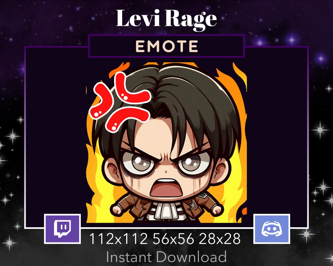 Attack on Titan Levi Rage . EMOTE, Twitch, Discord, Youtube, Stream ...