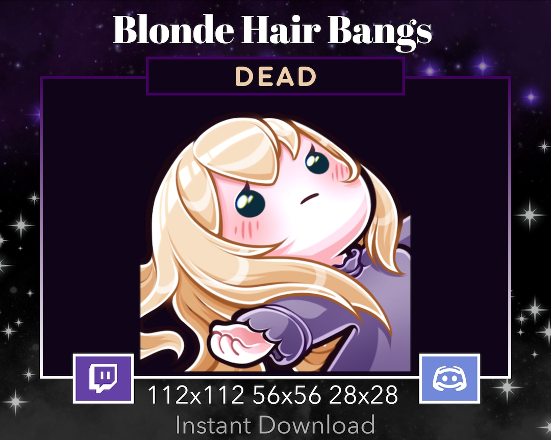 Chibi Girl Dead Emote, Twitch, Discord, Stream, Blonde Hair, Blue Eyes ...