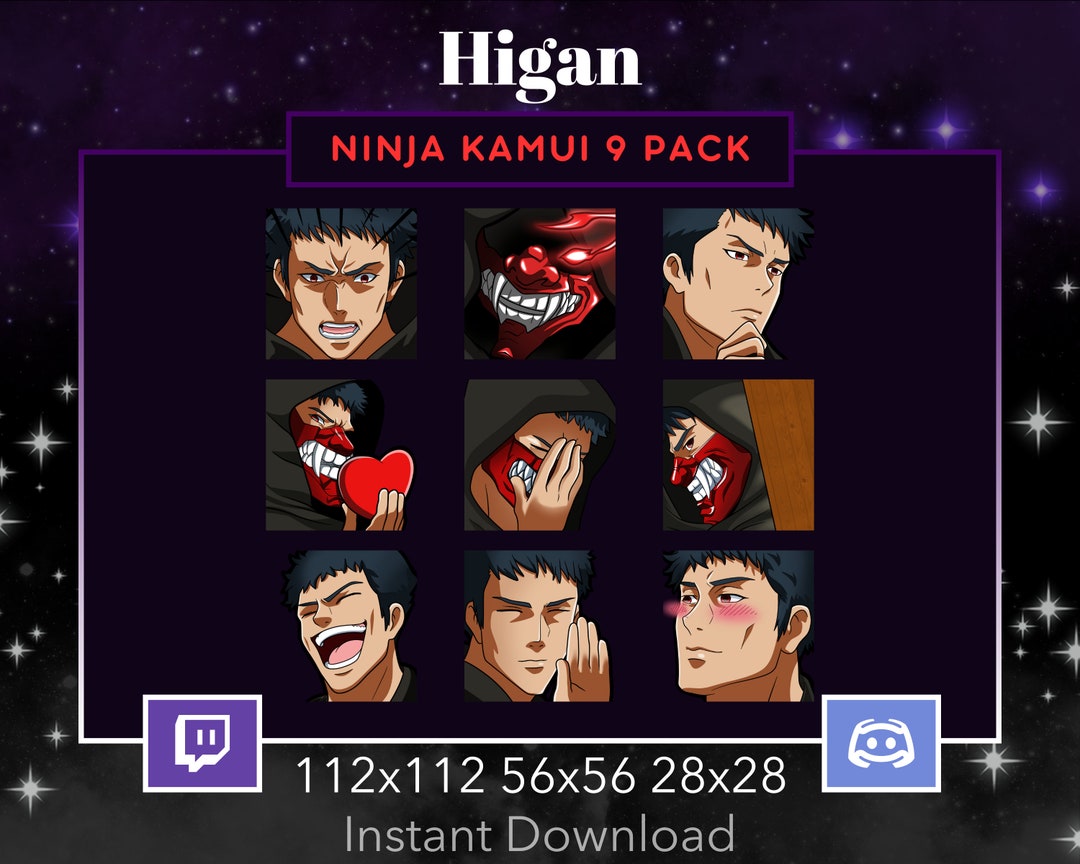 Ninja Kamuit Higan Emote 9 Pack, Bundle for Twitch, Discord. Anime ...