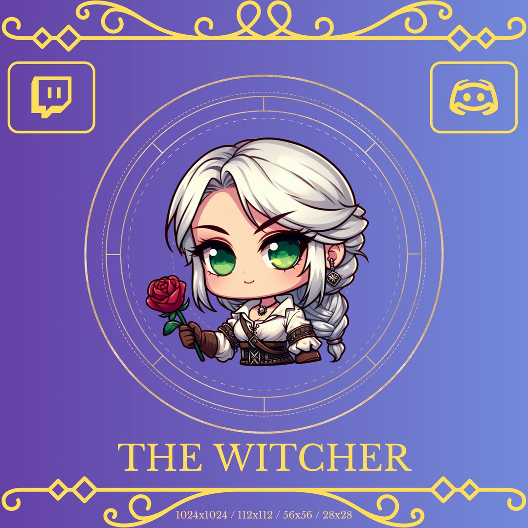 The Witcher Ciri Holding a Rose, Flower, Tulip. Emote, Twitch, Discord ...