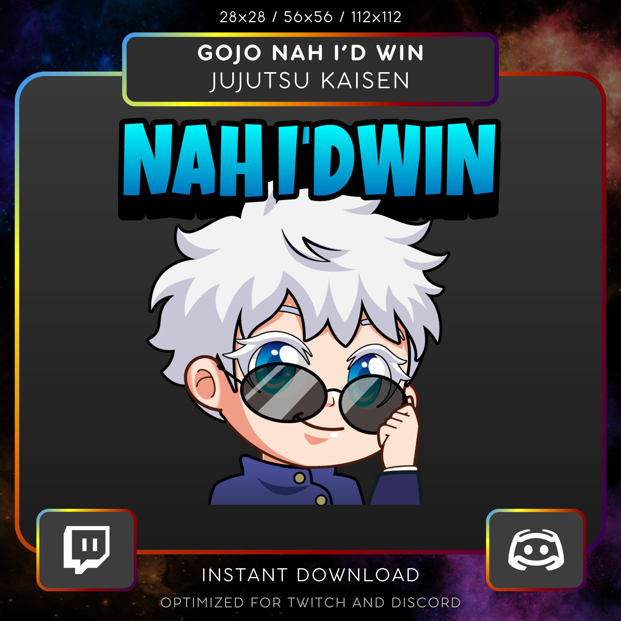 Jujutsu Kaisen Gojo, Bundle. Emote, Twitch, Discord, Stream, Printable ...