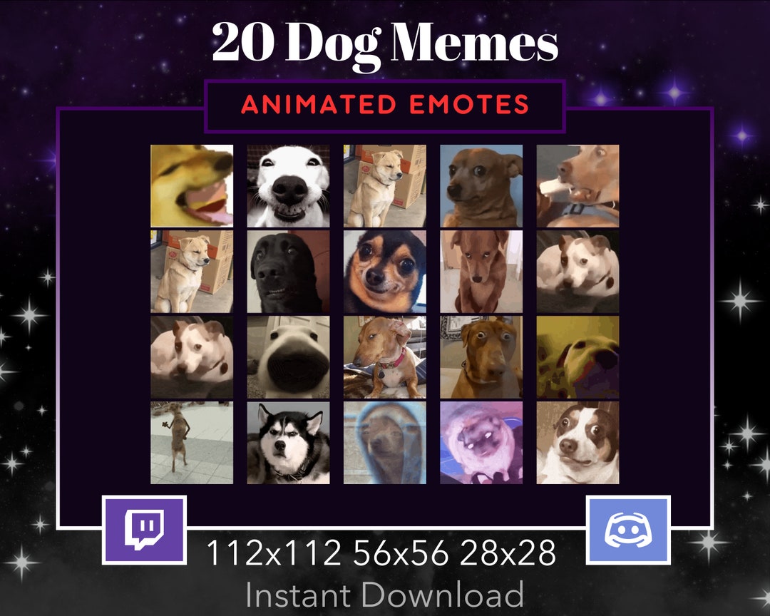 Dog Meme Animated 20 Pack 1, Bundle. Emote, Twitch, Discord, Stream ...