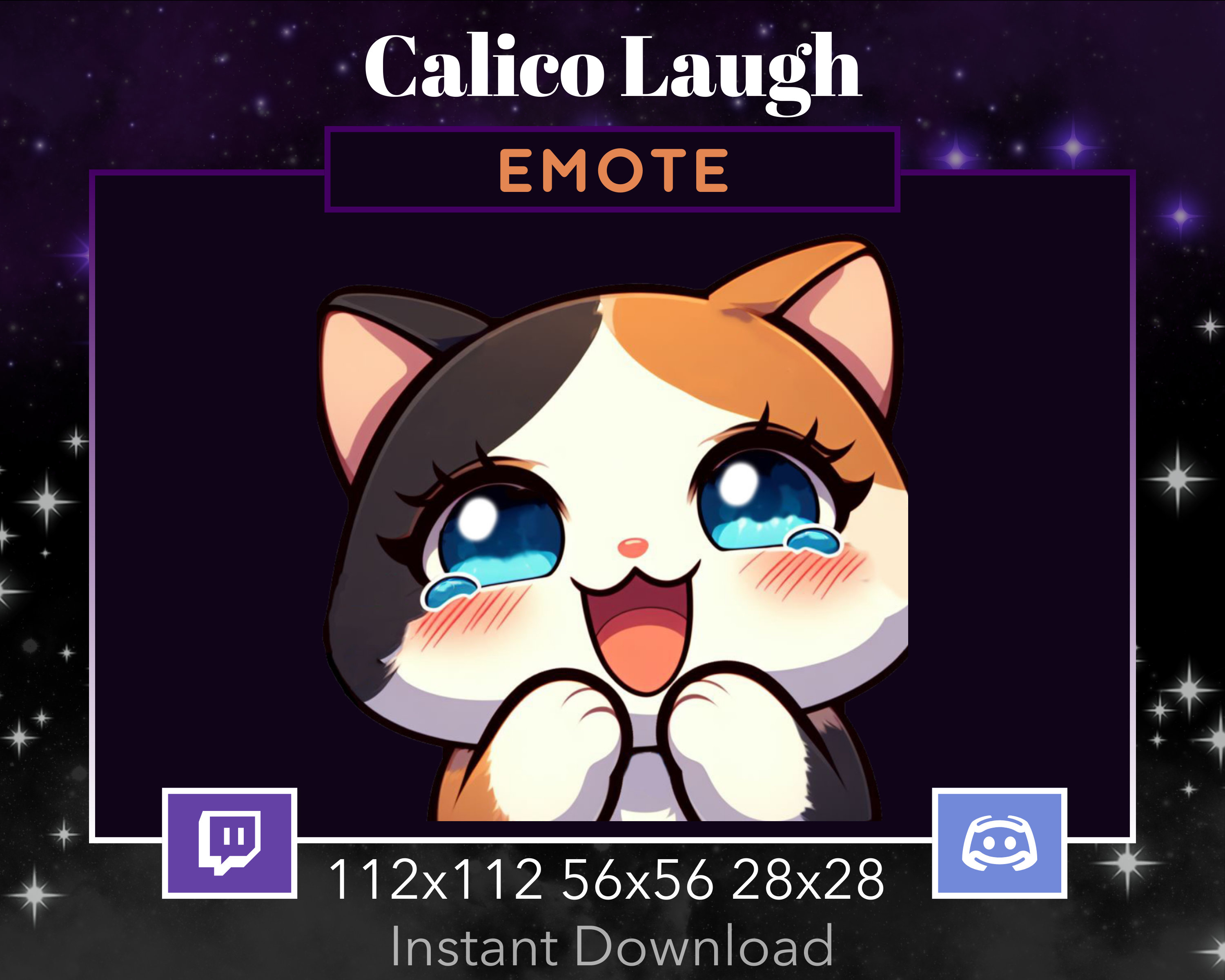 Calico Cat Laugh, Rofl, Lol. Emote, Animal, Twitch, Discord, Youtube ...